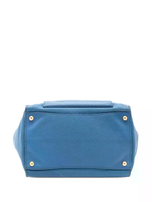 Prada Vitello Daino Front Pocket Open Convertible Tote Satchel
