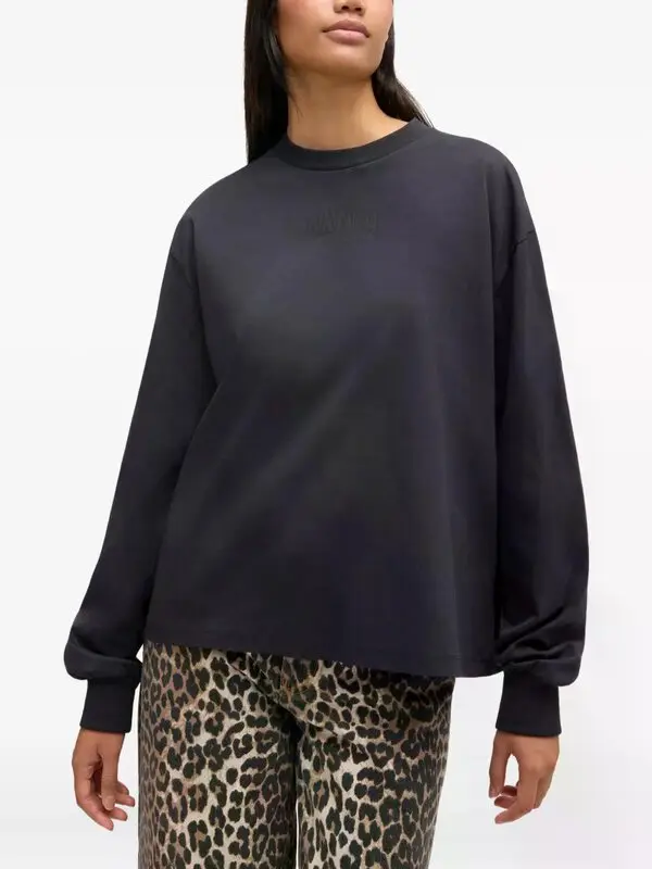 GANNI Long Sleeve Logo Sweatshirt