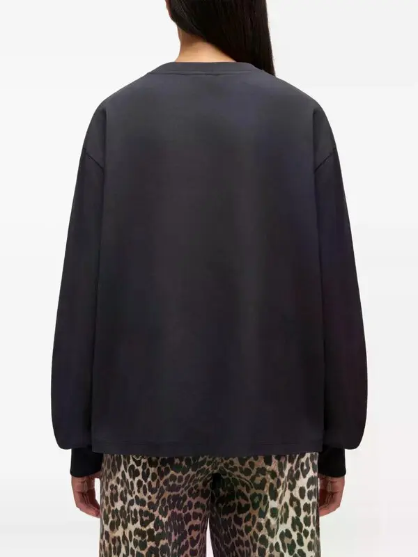 GANNI Long Sleeve Logo Sweatshirt