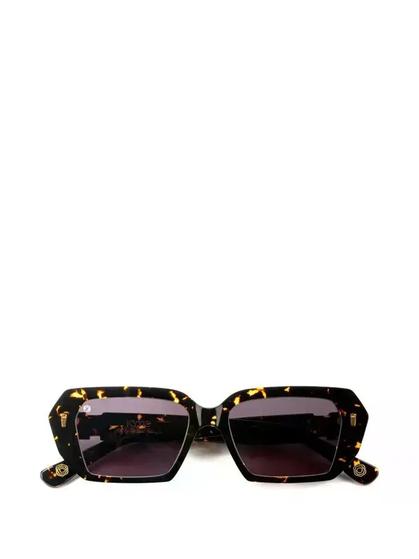 KYME Geometric Frame Sunglasses - Brown
