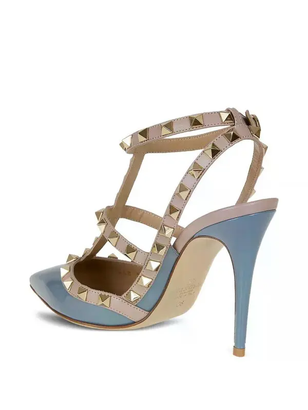 Valentino Garavani Patent Rockstud Caged Pumps - Blue
