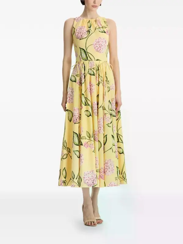 Oscar De La Renta Pleated Midi Dress