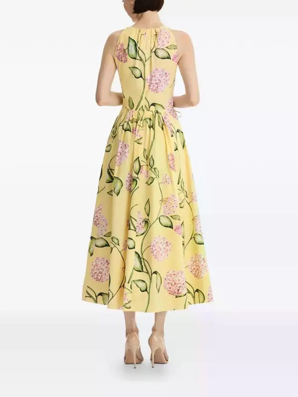 Oscar De La Renta Pleated Midi Dress