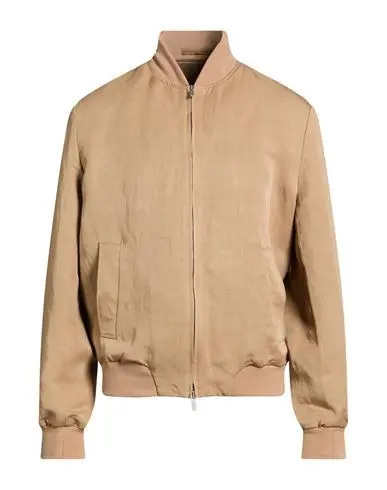 Boglioli Bomber Jacket In Lyocell And Linen - Sand