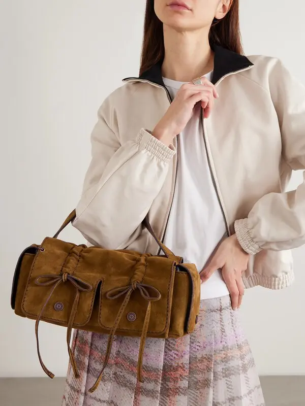Acne Studios Suede Shoulder Bag - Brown