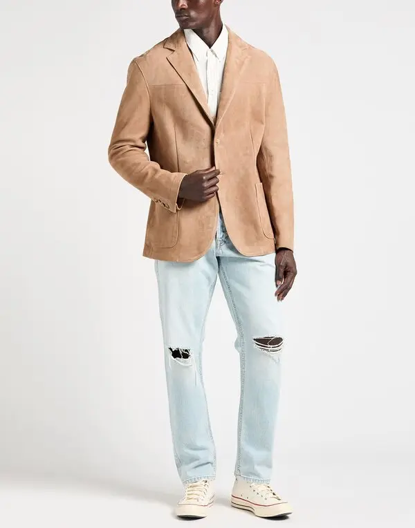 Boglioli Leather Single-breasted Blazer