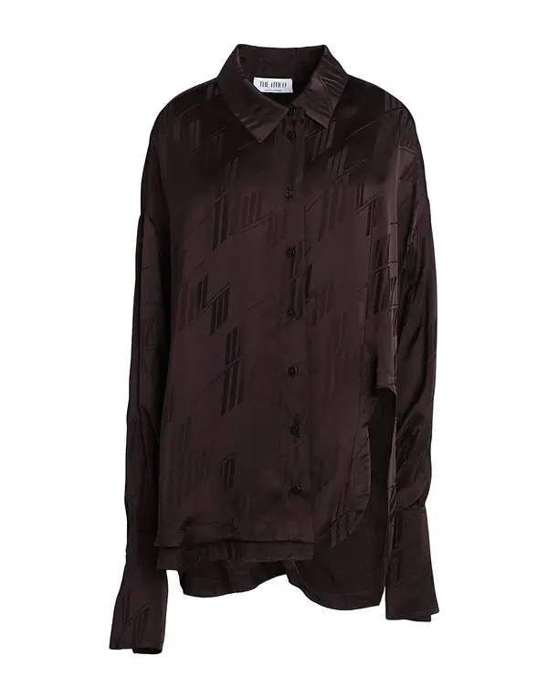 Attico Jacquard Oversized Shirt - Brown