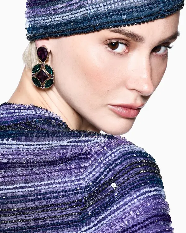 Giorgio Armani Crystal Cascade Clip On Earrings