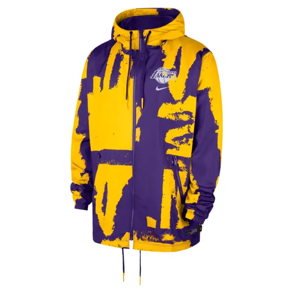Nike Los Angeles Lakers Courtside Nba Club Woven Full-zip Jacket - Purple