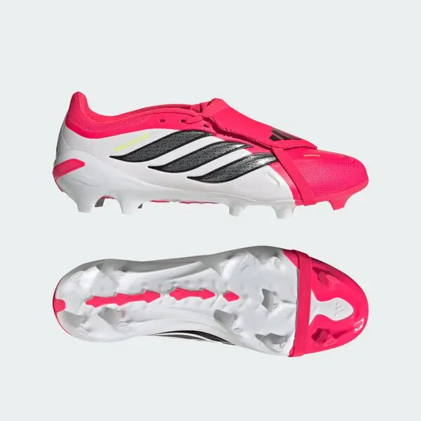 Adidas Predator League Firm Ground Soccer Cleats With Fold-over Tongue - Lucid Red / Core Black / Cloud White