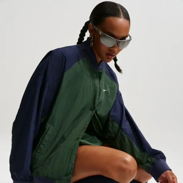 Nike Sportswear Oversized Varsity Jacket - Green