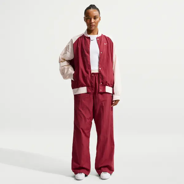 Nike Sportswear Oversized Varsity Jacket - Red