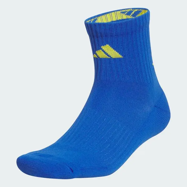 Adidas Pure Training High Quarter Sock - Blue / Yellow