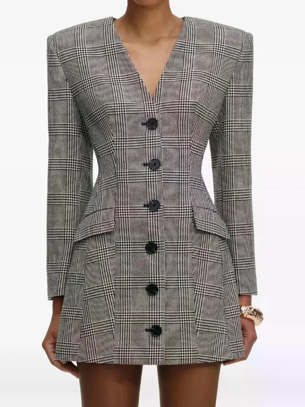 SELF-PORTRAIT Checked Mini Dress