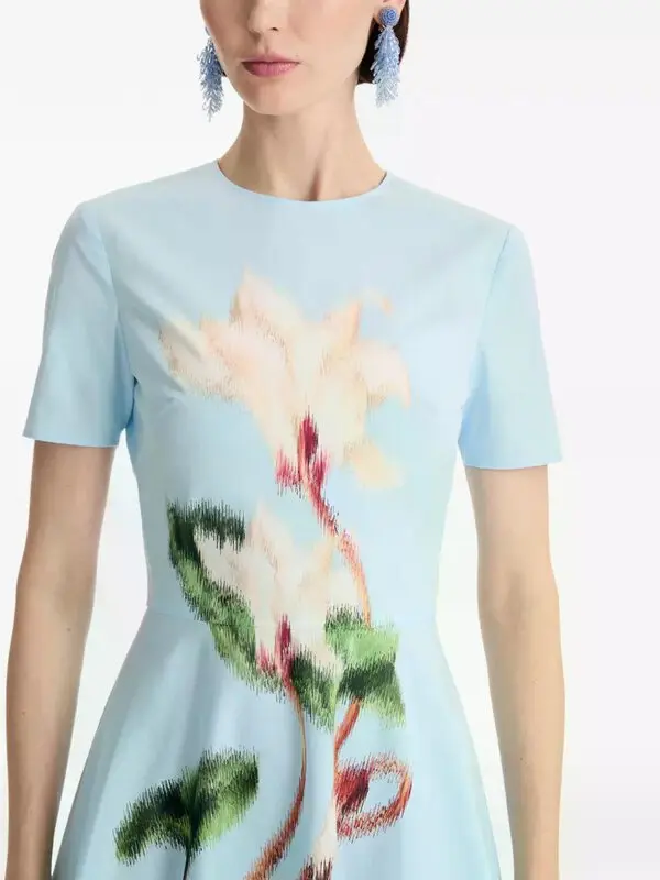 Oscar De La Renta Floral-print Midi Dress