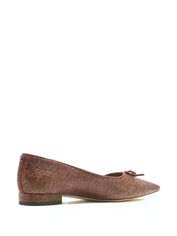 Sam Edelman Bow Pointed Ballet Flats - Brown
