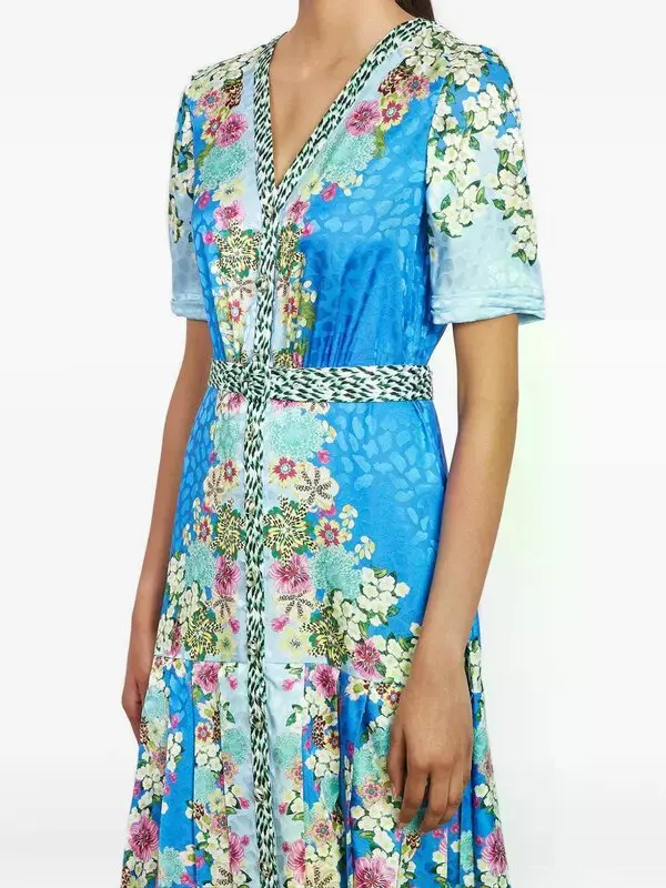 Saloni Lea Floral Midi Dress