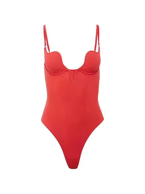 FLEUR DU MAL U-plunge Bodysuit - Red