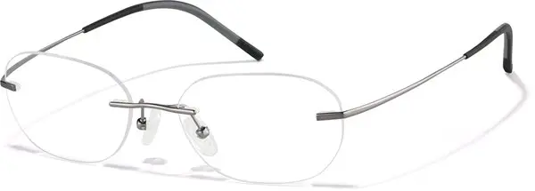 Zenni Oval Titanium Eyeglasses Frame - Gray