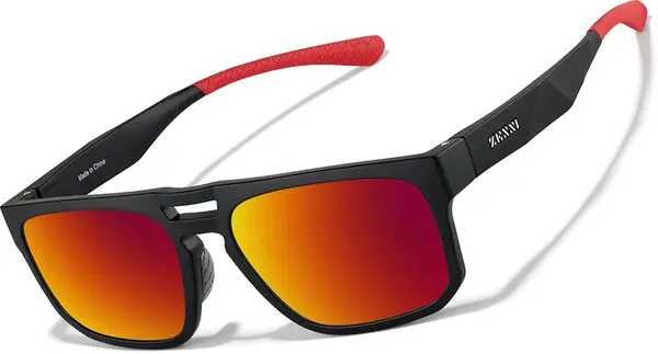 Zenni Sporty Aviator Full Rim Frame - Black And Red