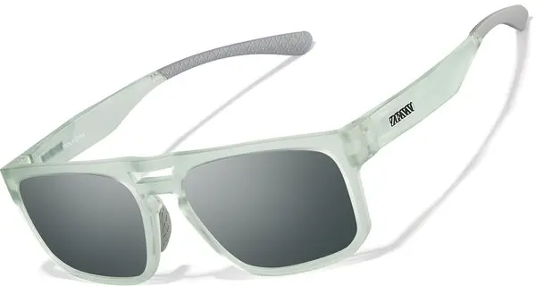 Zenni Sporty Aviator Full Rim Frame - Transparent Light Green