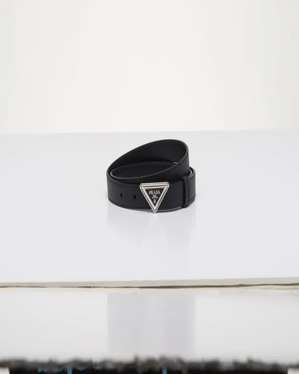 Prada Saffiano Leather Belt - Black