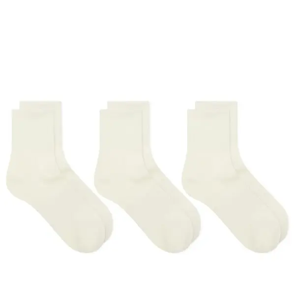 SKIMS Quarter Crew Sock 3 Pack - Chalk