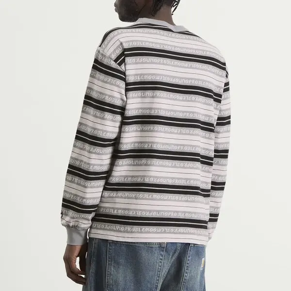 NO PROBLEMO Jacquard Stripe Long Sleeve T-shirt