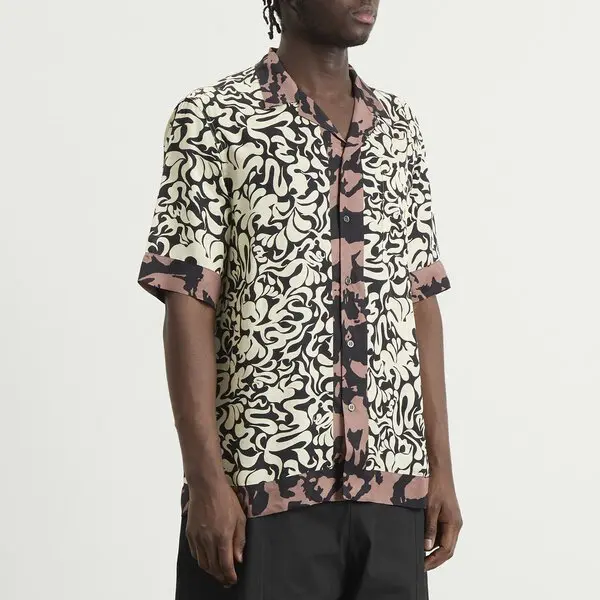 Dries Van Noten Squiggle Border Print Shirt - Black