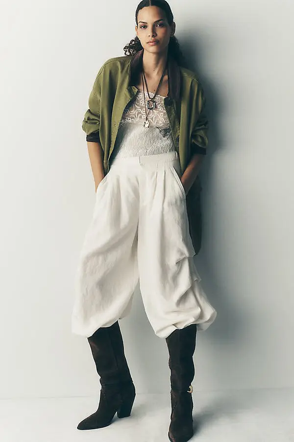 Anthropologie Garden Balloon Pants - Eggnog