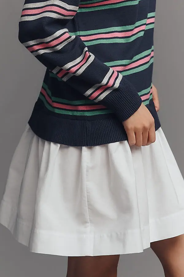 Maeve Twofer Long-sleeve Drop-waist Mini Dress