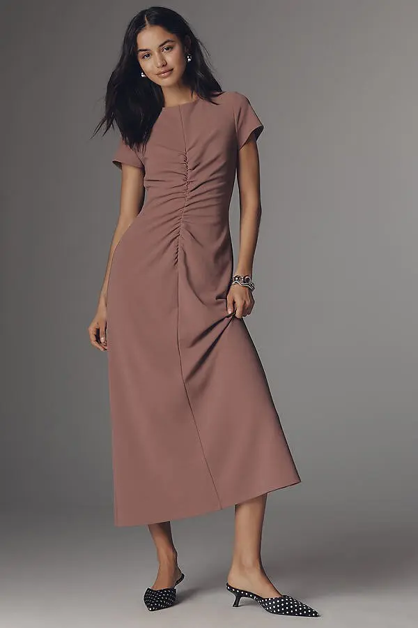 REFORMATION Mila Knit Midi Dress - Brown