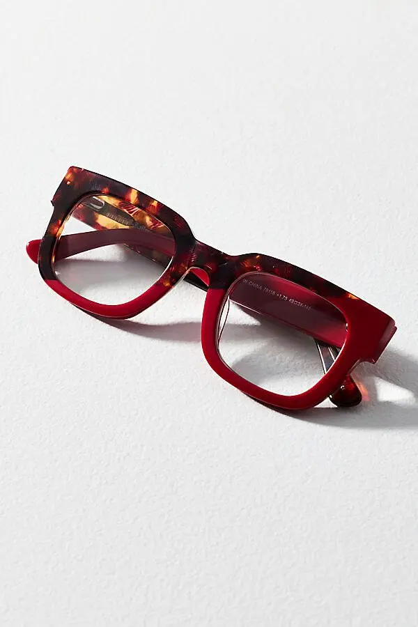A.J. MORGAN Spliced Square Readers - Red/tortoise