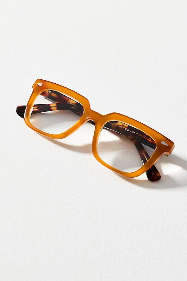 Anthropologie A. J. Morgan Square Readers - Amber/tort
