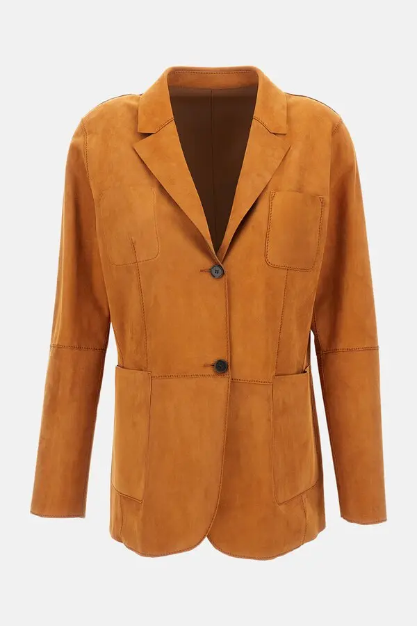 DESA 1972 Reversible Leather Blazer - Orange