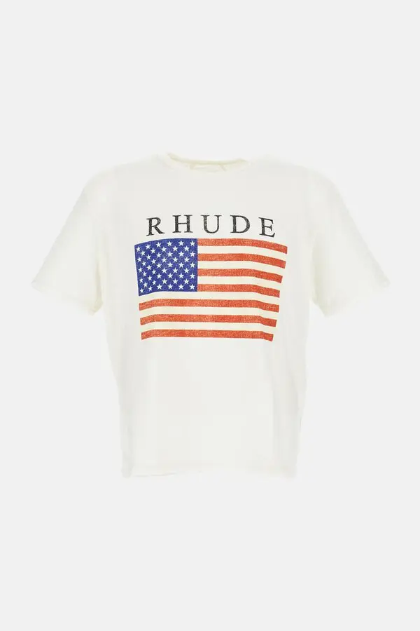 Rhude Usa Flag T-shirt - White