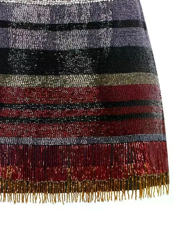 SIMONMILLER Beaded Striped Mini Skirt