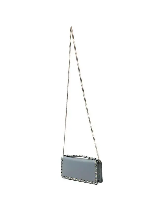 Valentino Garavani Rockstud Leather Clutch - Blue