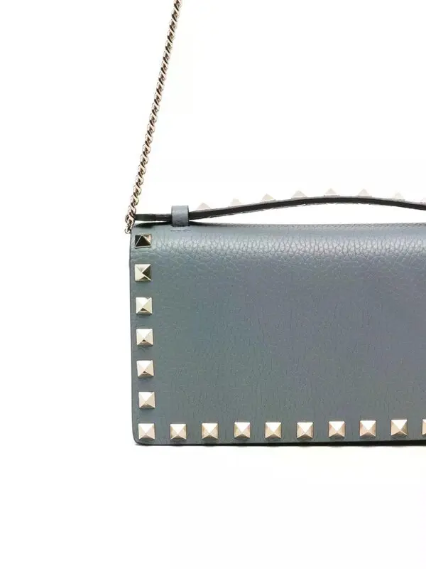 Valentino Garavani Rockstud Leather Clutch - Blue