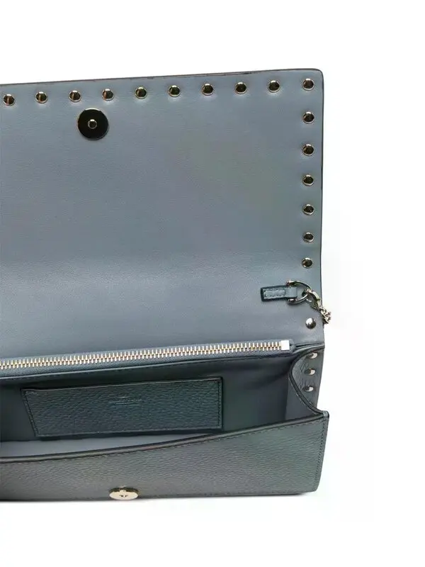Valentino Garavani Rockstud Leather Clutch - Blue