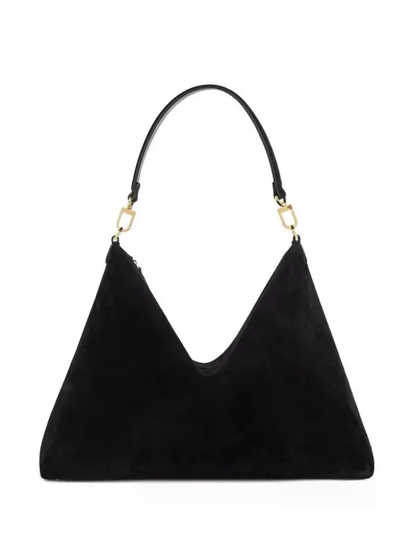 TOTEME Medium Bevel Suede Shoulder Bag - Black