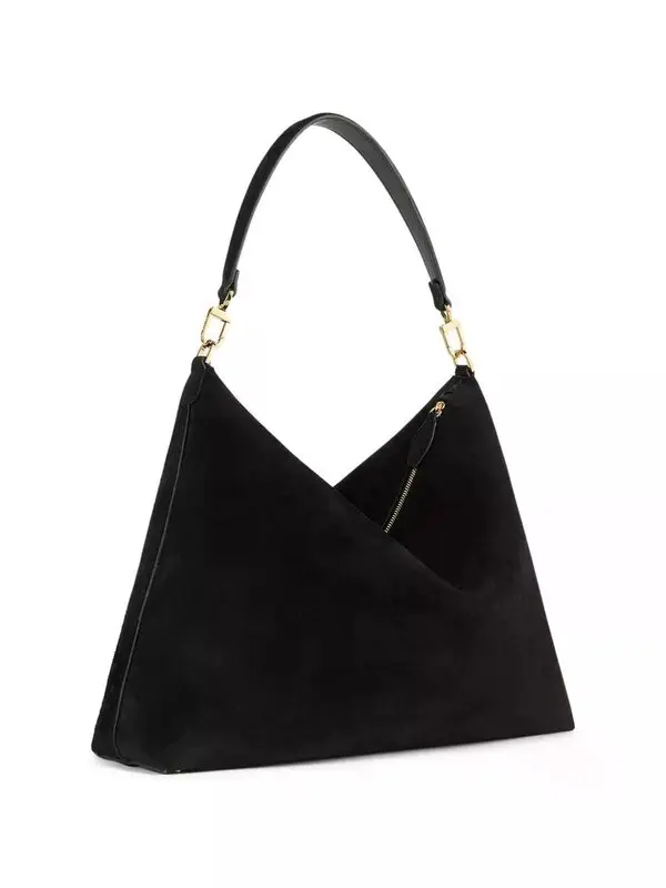 TOTEME Medium Bevel Suede Shoulder Bag - Black