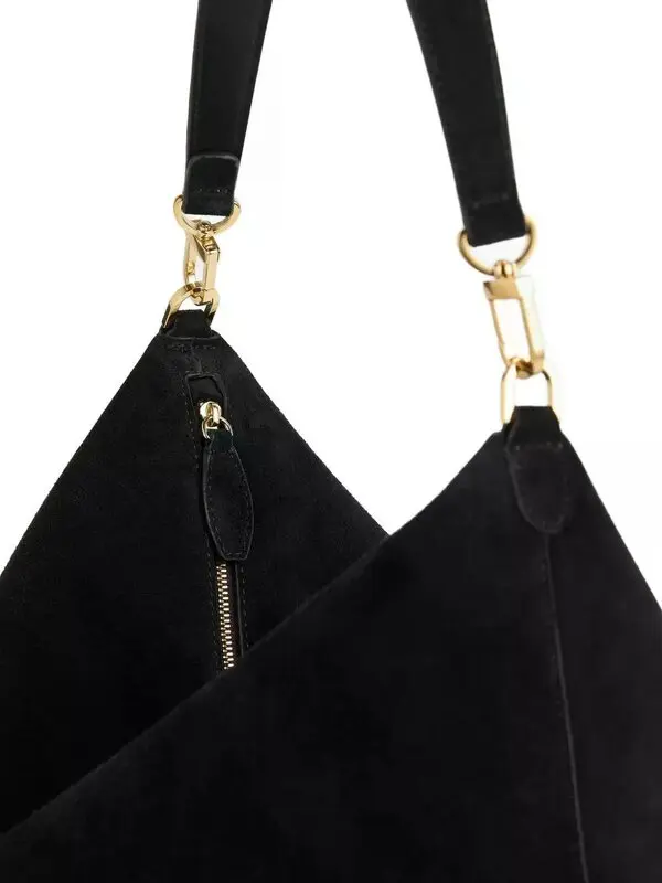 TOTEME Medium Bevel Suede Shoulder Bag - Black