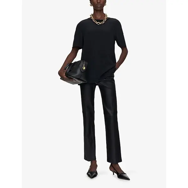 JOSEPH Rubin Short-sleeved Silk Top - Black