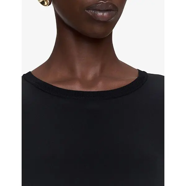 JOSEPH Rubin Short-sleeved Silk Top - Black