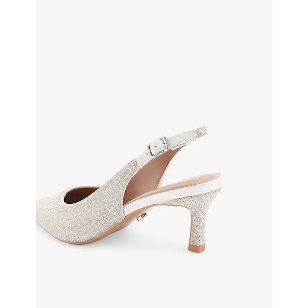 Carvela Corletta Pearl-embellished Slingback Courts