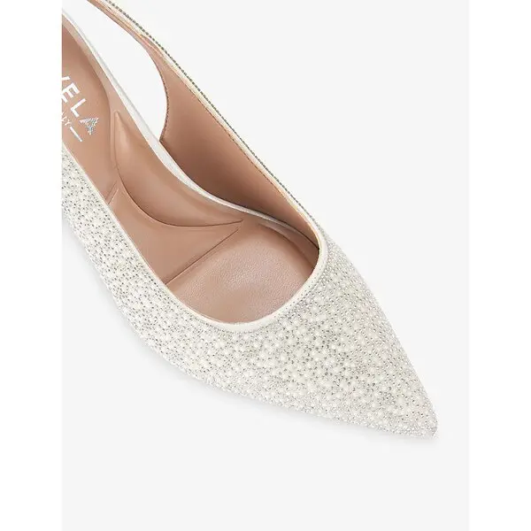 Carvela Corletta Pearl-embellished Slingback Courts