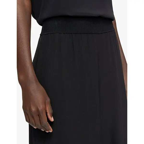 JOSEPH Wide-leg Silk Trousers - Black