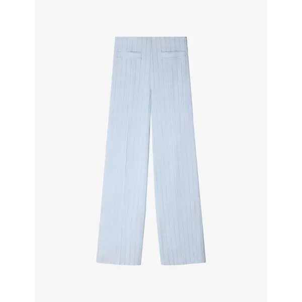 Sandro Striped Sequin-embellished Woven Trousers