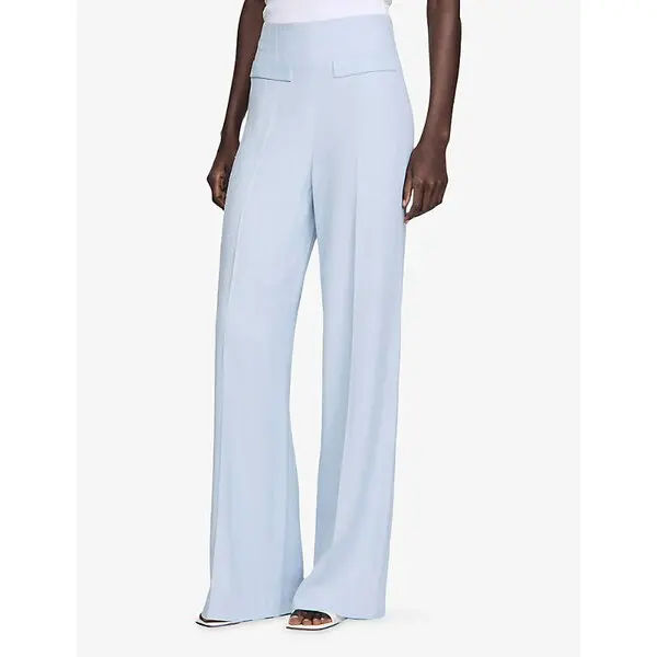 Sandro Striped Sequin-embellished Woven Trousers